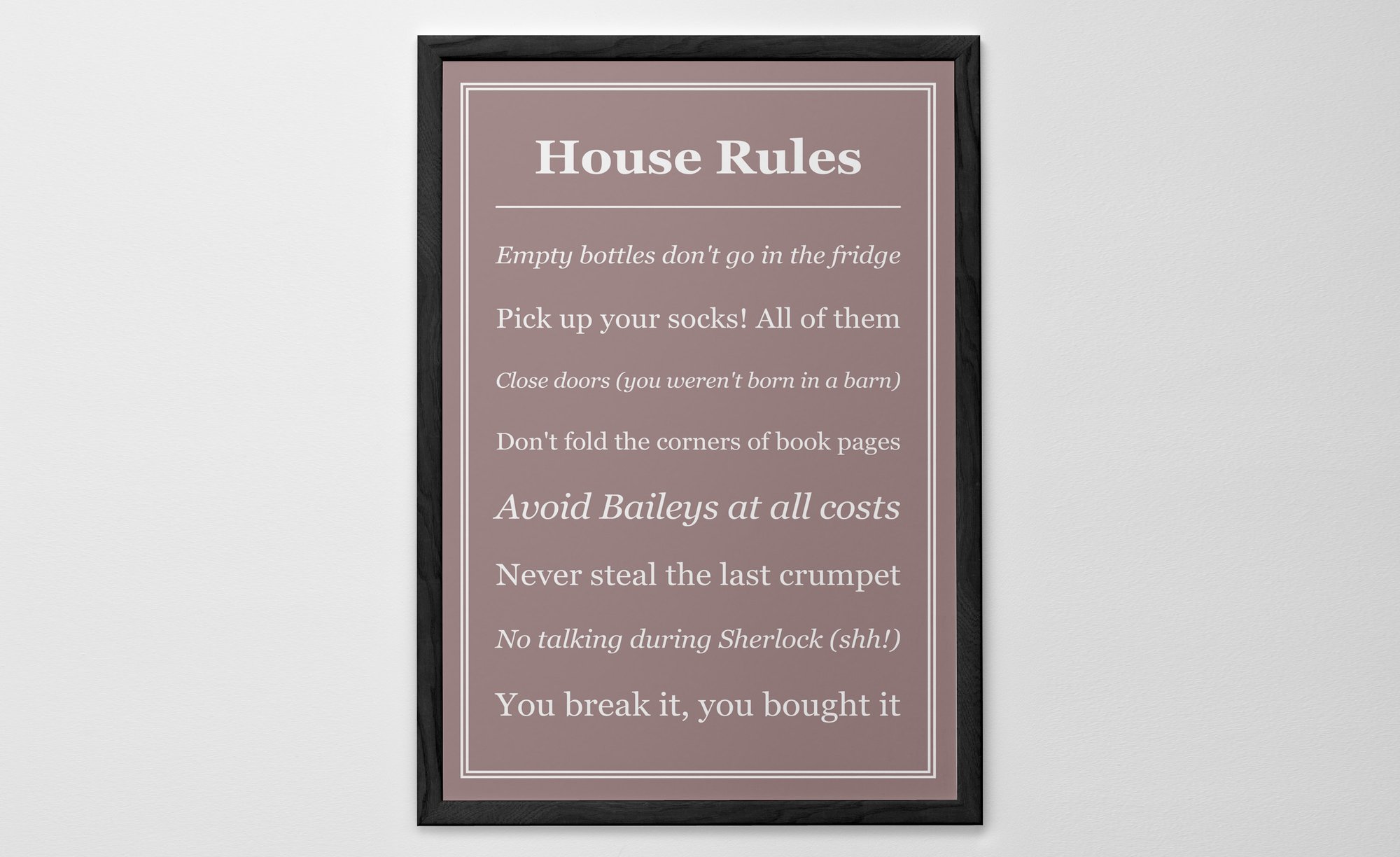 Personalised House Rules Print Poster Or Canvas Posterhaste