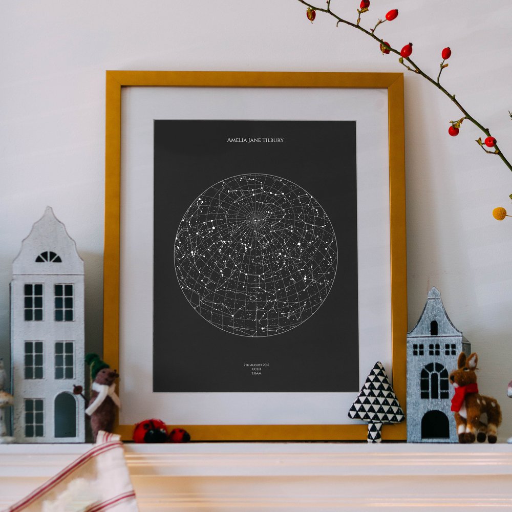 Personalized Star Map Print or Poster of the Night Sky - Posterhaste