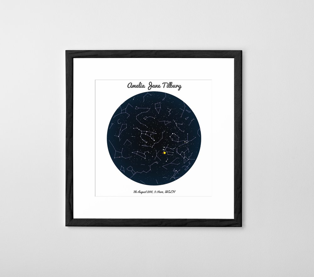 Personalized Star Map Print, Poster or Canvas - Posterhaste