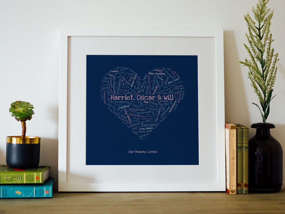 Personalised Word Shape Print, Poster or Canvas - Posterhaste