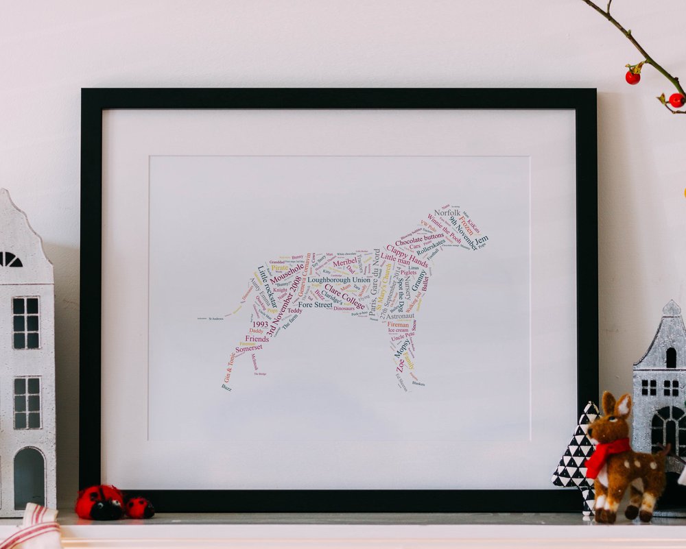 Personalised Word Shape Print, Poster or Canvas - Posterhaste